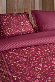 Pip Studio povlečení z broušeného kepru (Twillu ) Flora Bangalore - tmavě růžové ve dvou rozměrech (Hřejivé povlečení z broušeného kepru ( Brushed)