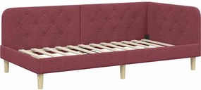 Rohový rám postele Víno Červené 90 x 200 cm textil 3394120