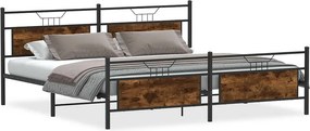 Kovový rám postele bez matrace kouřový dub 193 x 203 cm 3325095