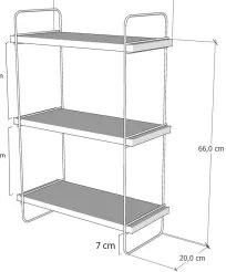 Nástěnná police PULALIS 66x40 cm hnědá/černá