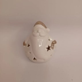 LED keramický santa, 7,6 × 7 × 7,8 cm, teple bílá, 2× LR44