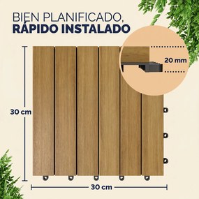Deuba Dřevěná terasová dlaždice eukalyptus 30 × 30 cm hnědý FSC® 100%