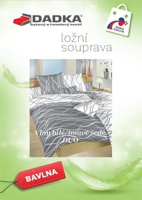 Dadka Povlečení bavlna Vlny bílé/tmavě šedé DUO 140x200, 70x90 cm