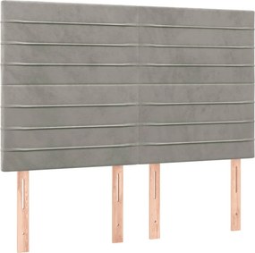 Box spring postel s matrací světle šedá 140x200 cm samet 3137905