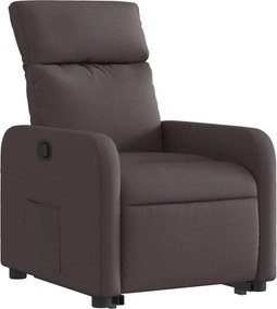 Zvedací polohovací křeslo tmavě hnědé textil 3206704