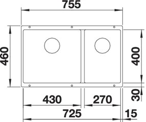 Granitový dřez Blanco SUBLINE 430/270 U InFino tartufo 523158