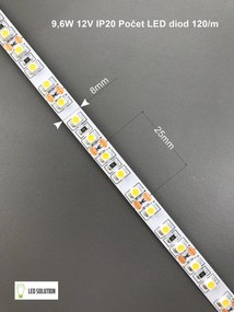 LED Solution LED pásek 9,6W/m 12V bez krytí IP20 Barva světla: Teplá bílá 07301