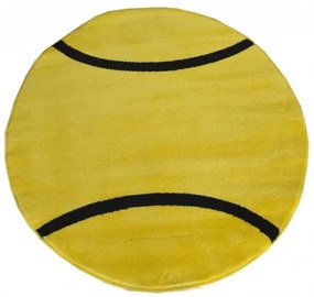Kusový koberec Z093A Tenisový míček žlutý Rozměr: průměr 100 cm