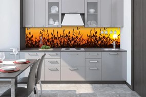 DIMEX | Fototapeta do kuchyně Rákos KI-260-128 | 260 x 60 cm | černá, žlutá, oranžová
