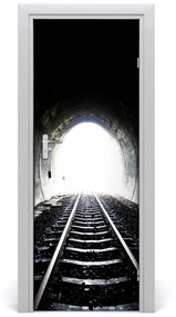 Fototapeta samolepící dveře koleje tunel 75x205 cm