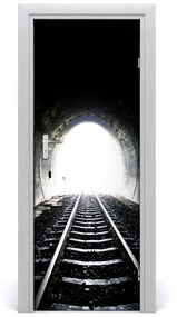 Fototapeta samolepící dveře koleje tunel 95x205 cm