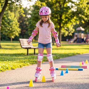 Costway Inline brusle Dětské 4 Nastavitelné velikosti Inline brusle se svítícími