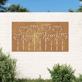 Zahradní nástěnná dekorace 105 x 55 cm cortenová ocel Květina - Default Title