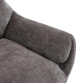 Relaxační otočné křeslo DORA — kov, látka, šedá