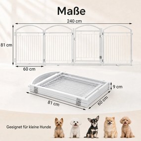 Costway Brána pro psy 81 cm vysoká zábrana skládací 4 panely štěněcí