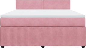 Box spring postel s matrací růžová 180x200 cm samet 3287805