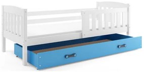 Dětská postel KUBUS s úložným prostorem 90x200 cm - bílá Modrá