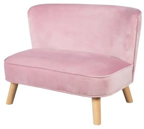 Světle růžová sametová dětská pohovka 70 cm Lil Sofa – Roba