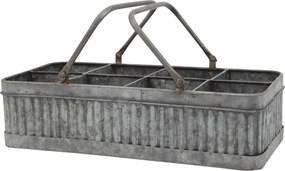 Plechový antik box s rukojetí a 8 přihrádkami Old French - 41*20*10 cm
