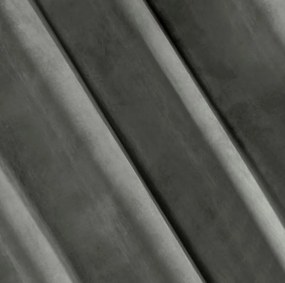 Sametový závěs na okno tmavě šedé barvy 140 x 250 cm Délka: 250 cm