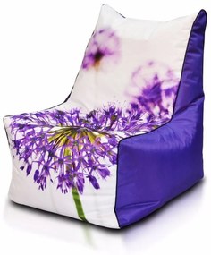Sedací vak Solid Moderní polyester - Květiny-fialová