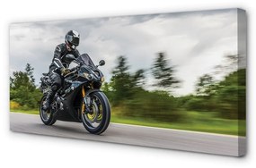 Obrazy na plátně Motocykl silnice mraky nebe 140x70 cm