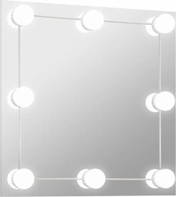 vidaXL Nástěnné zrcadlo s LED osvětlením čtvercové sklo [3078636]