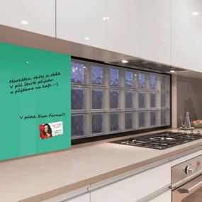 Zelená veronesova firemní skleněná magnetická tabule Smatab® - 80 × 120 cm