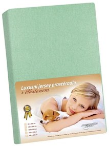 Bellatex prostěradlo jersey s elastanem světlá zelená rozměr 180x200x40 cm