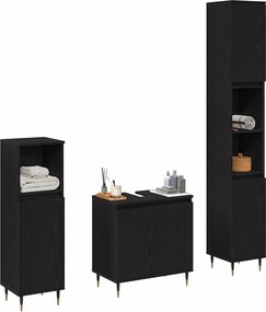 Sada koupelnového nábytku 3 ks Černý dub 30 x 30 x 190 cm 3333098
