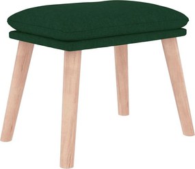 Houpací křeslo s podnožkou tmavě zelené textil 3097709