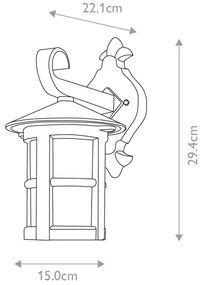 Elstead BL21-BLACK-E27 -Venkovní nástěnné svítidlo HEREFORD 1xE27/100W/230V IP43