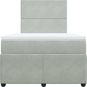 Box spring postel s matrací světle šedá 120x190 cm samet 3292280