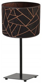 Stolní lampa WERONA 6, 1x černé textilní stínítko se vzorem, (výběr ze 4 barev konstrukce), C