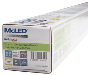 Zářivka LED McLED INDUS 1,5M 22/43W 4000K neutrální bílá IP66 ML-414.238.89.0