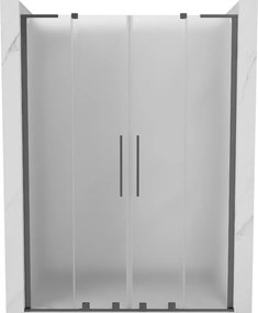 Mexen Velar L Duo, posuvné sprchové dveře do otvoru 150 cm, 8mm sklo námraza, broušený grafit, 871-150-003-32-95