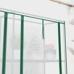 Outsunny 3patrový PVC skleník s ocelovým rámem, 2 rolovací dveře na zip — 215 x 46 x 151 cm, bílý