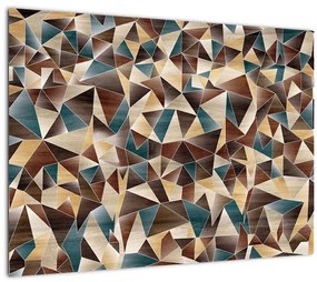 Skleněný obraz z trojúhelníků (70x50 cm)