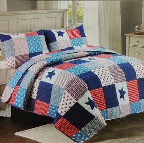 Přehoz na postel - hvězdy patchwork