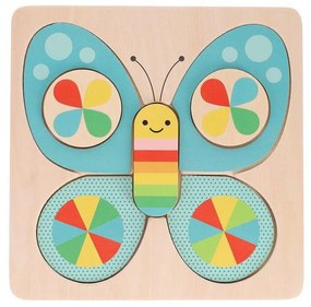 Petit Collage Dřevěné puzzle motýl