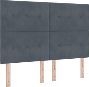 Postel s boxspringem s čelo Tmavě šedá 140 x 200 cm samet 3344946