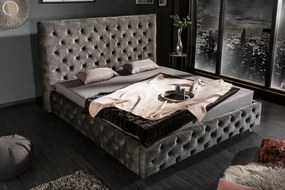 Chesterfield postel PALLAS Dekorhome Šedozelená