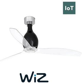 FARO MINI ETERFAN 32026WP 50,4“ černá lesk/transparentní Reverzní stropní ventilátor WiZ