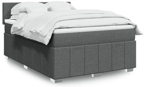 Box spring postel s matrací tmavě šedá 160x200 cm textil 3289413