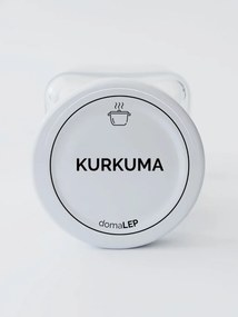 Samolepka na kořenky KURKUMA průhledná 5 cm tučné písmo