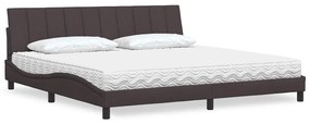 Postel s matrací Hanko tmavě hnědá 200 x 200 cm textil 3310555