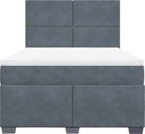 Box spring postel s matrací tmavě šedý 140 x 190 cm samet 3290901