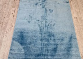 HU Modrý koberec Plush Deluxe Modra Rozměr: 50x80 cm