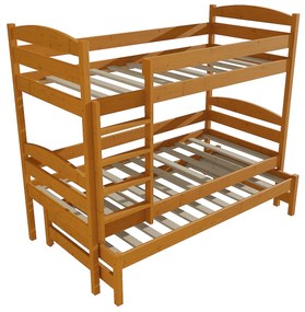 Vomaks Patrová postel s výsuvnou přistýlkou PPV 009 Rozměr: 90 x 180 cm, Barva: moření olše, Prostor mezi lůžky: 80 cm