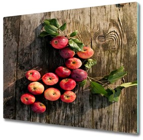 Skleněná krájecí deska Jablka na stole 60x52 cm
